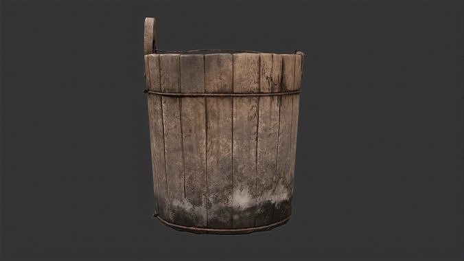 3D model Dirty Wooden Bucket VR / AR / low-poly | CGTrader