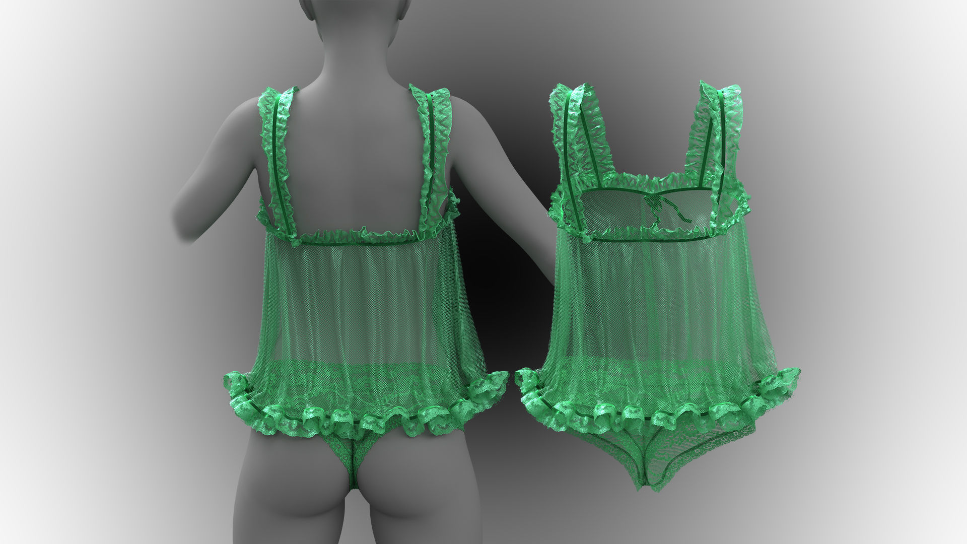 Baby-Green Babydoll Fitted to Gen8 Body Mesh 3D model | CGTrader
