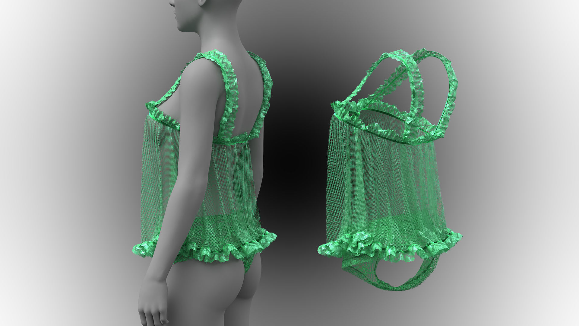 Baby-Green Babydoll Fitted to Gen8 Body Mesh 3D model | CGTrader