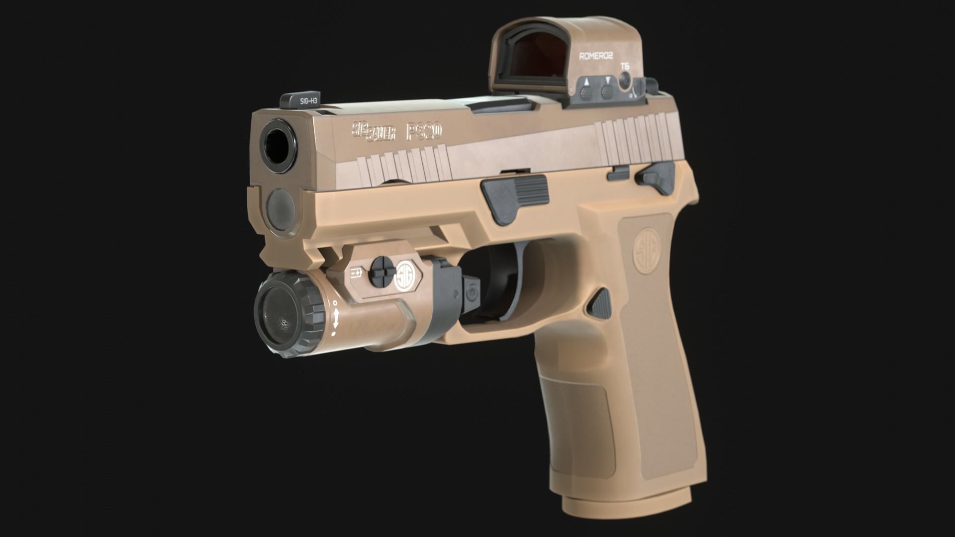 3D model SIG Sauer P320 XCarry Pro - ADF Handgun Pack - Game Asset VR ...