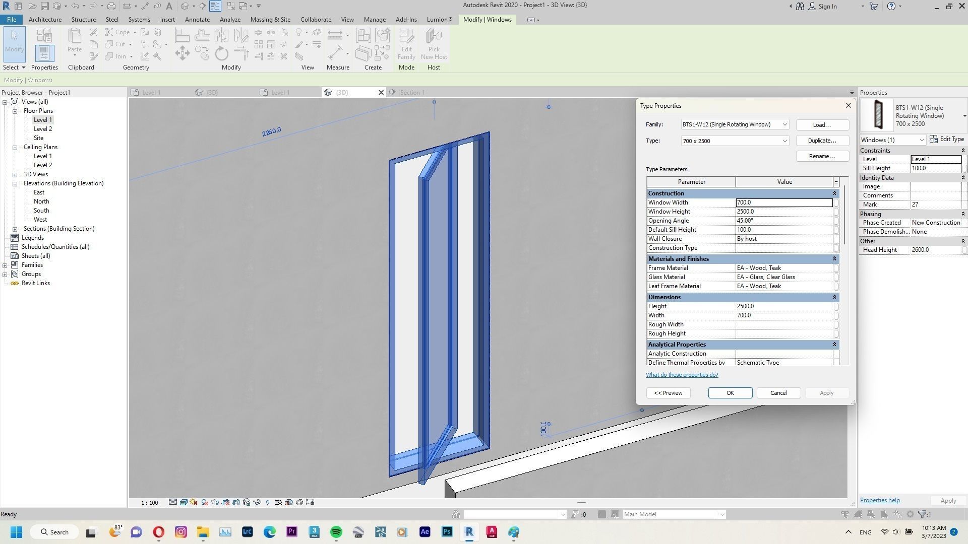Window Modern Style 01 Parametric Family Revit 3D model | CGTrader