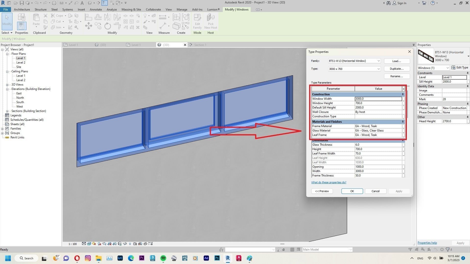 Window Modern Style 01 Parametric Family Revit 3D model | CGTrader