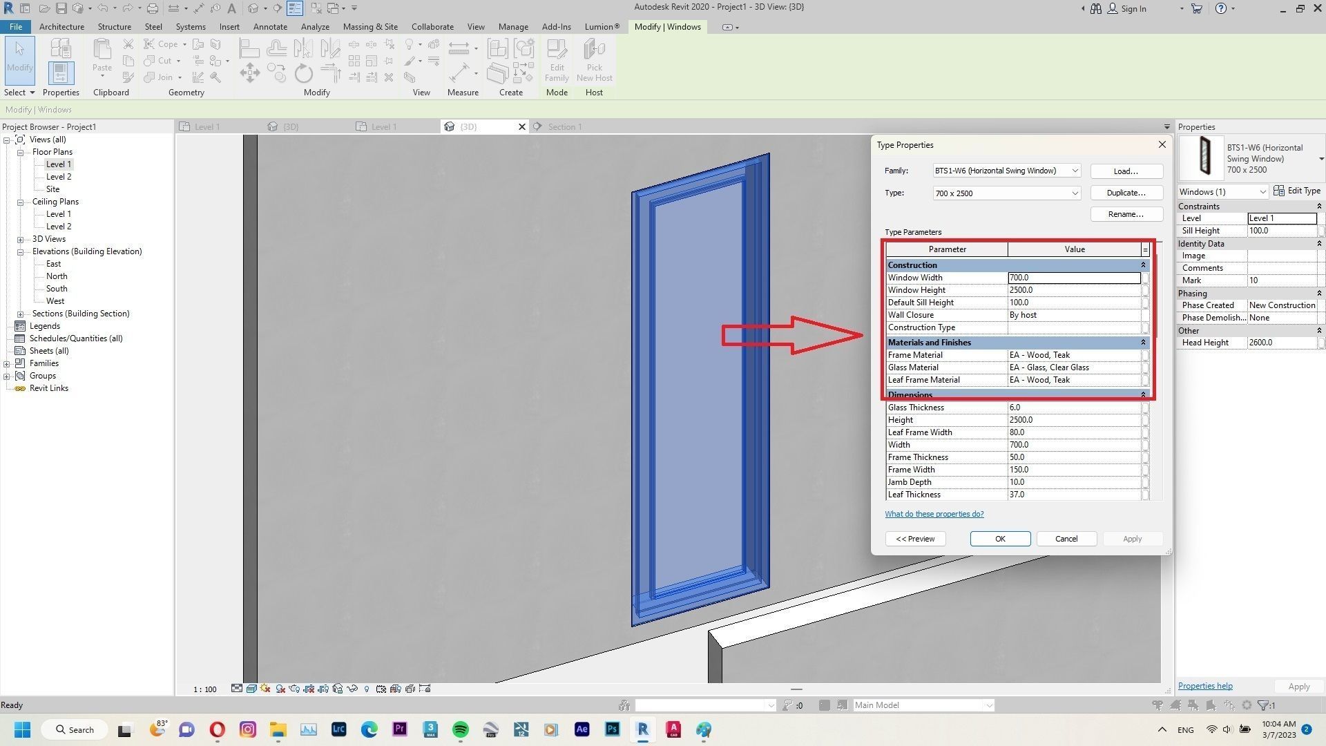 Window Modern Style 01 Parametric Family Revit 3D model | CGTrader