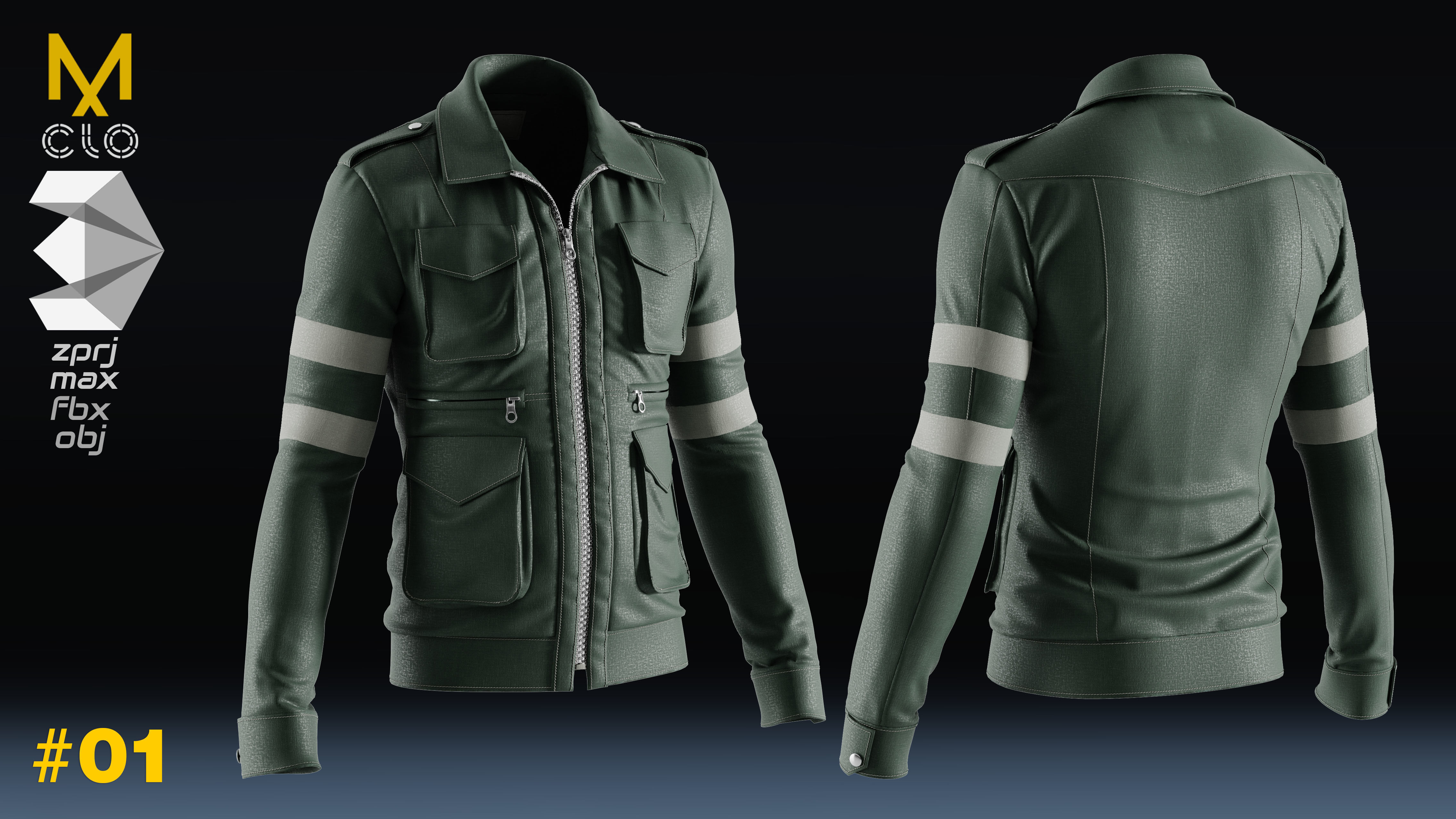 5 Male Motorcycle Jackets 3D model | CGTrader