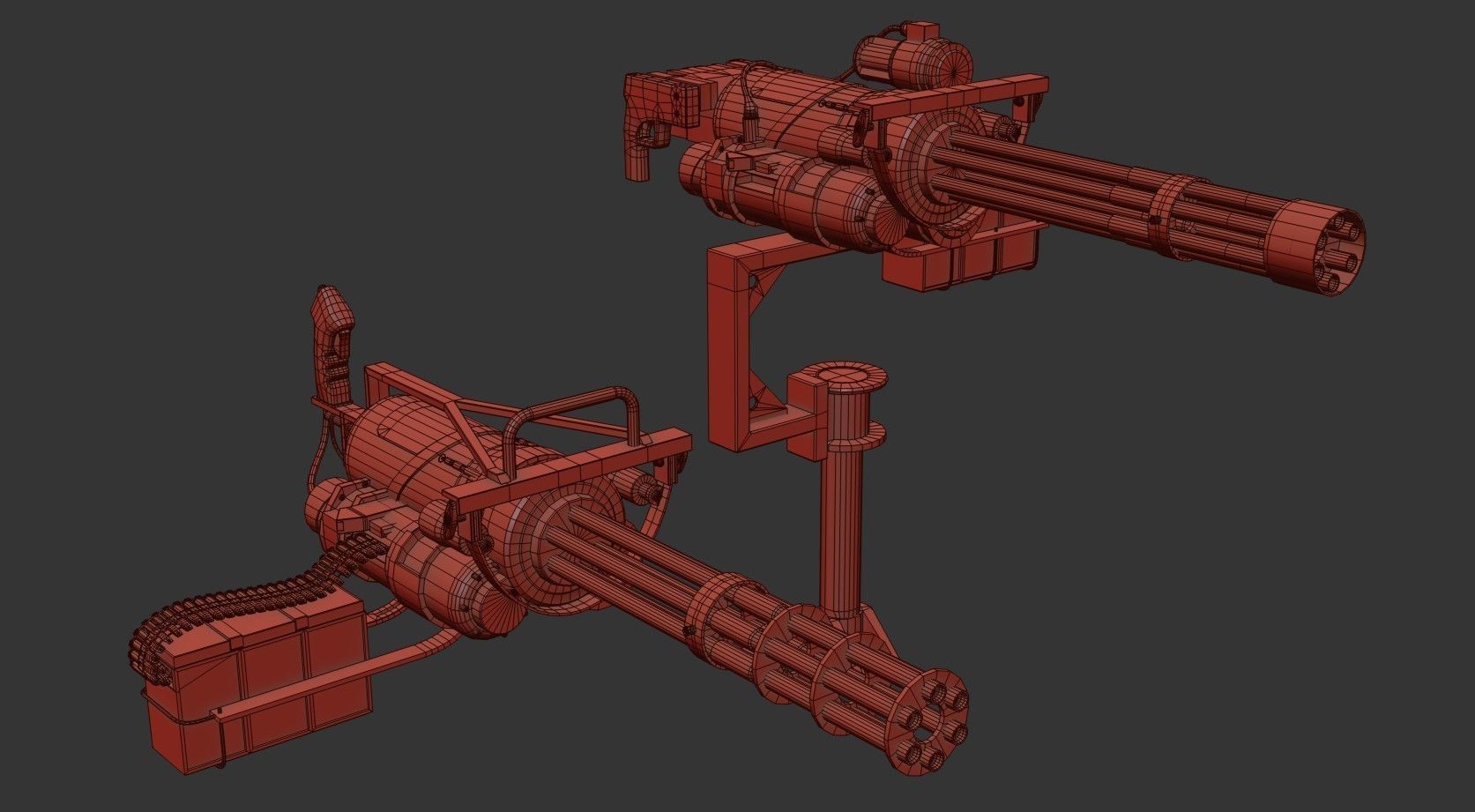 3D model M134 Minigun 2 Types Pack VR / AR / low-poly | CGTrader
