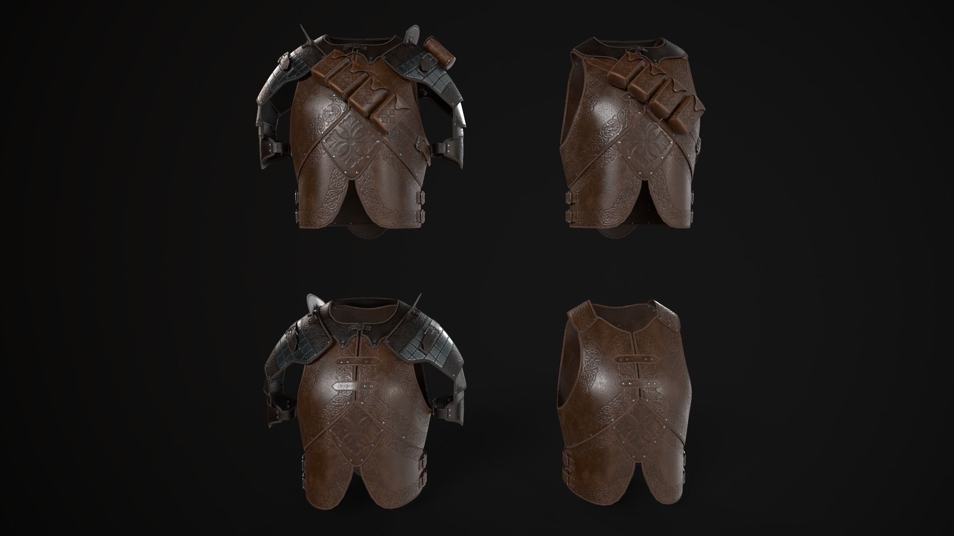 3D model Modular leather armour VR / AR / low-poly | CGTrader