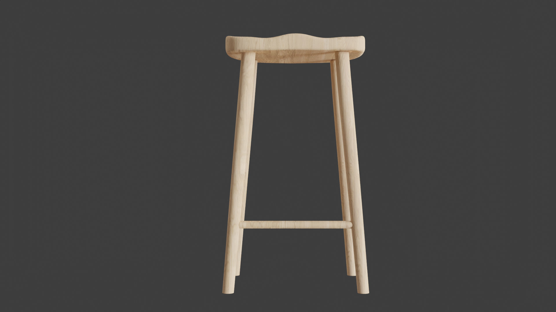 IKEA Carved Wood Barstool 3D model | CGTrader