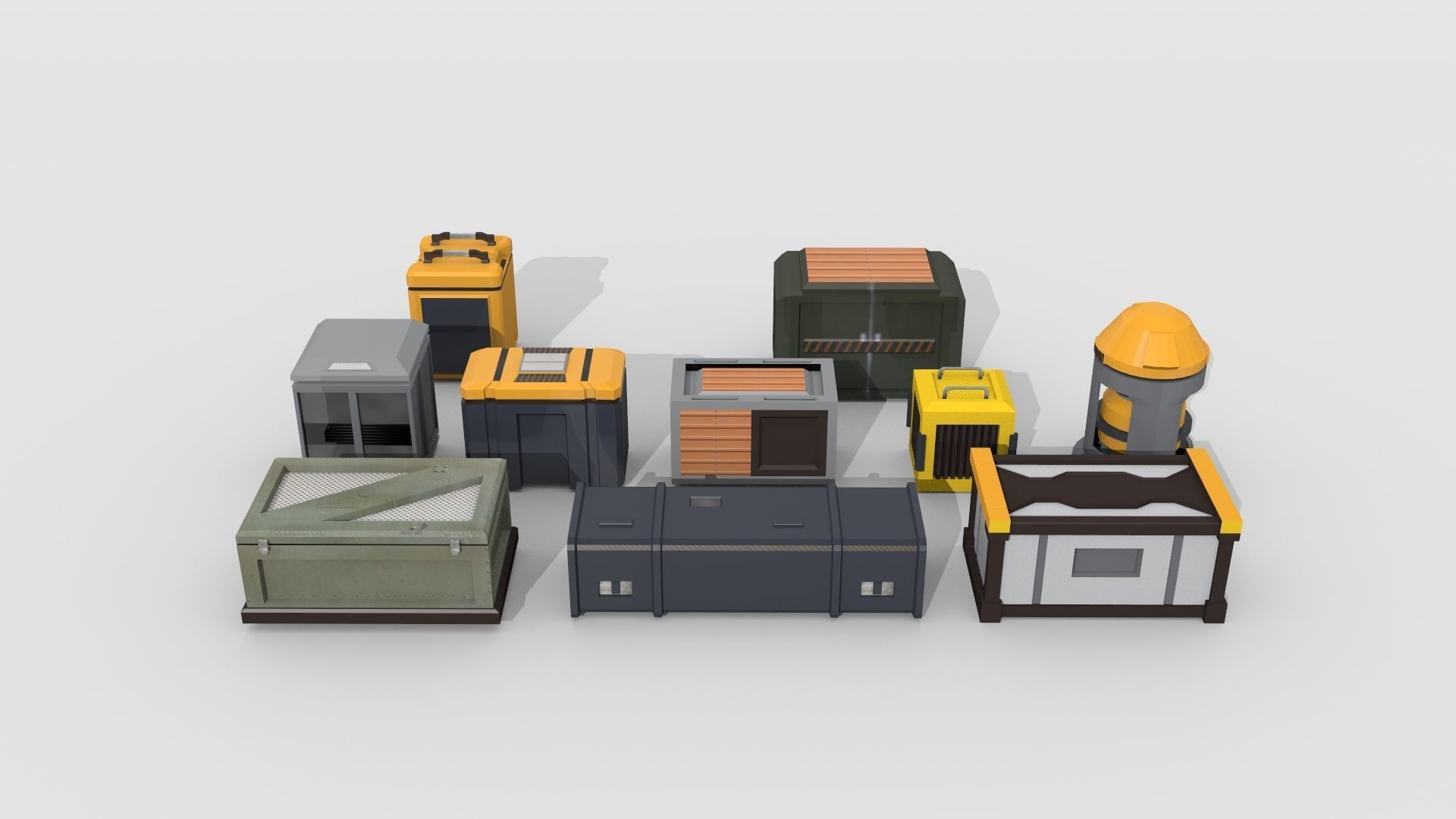 3D model Collection of low-poly scifi crates VR / AR / low-poly | CGTrader