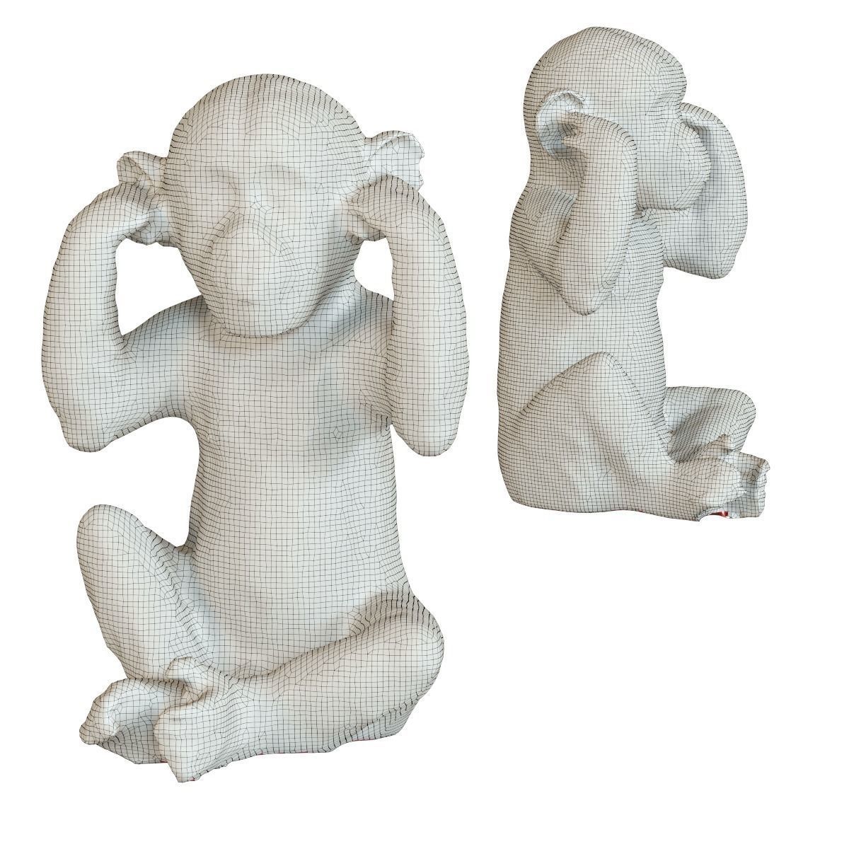 Money Box Monkey Kikazaru Red 3D model | CGTrader