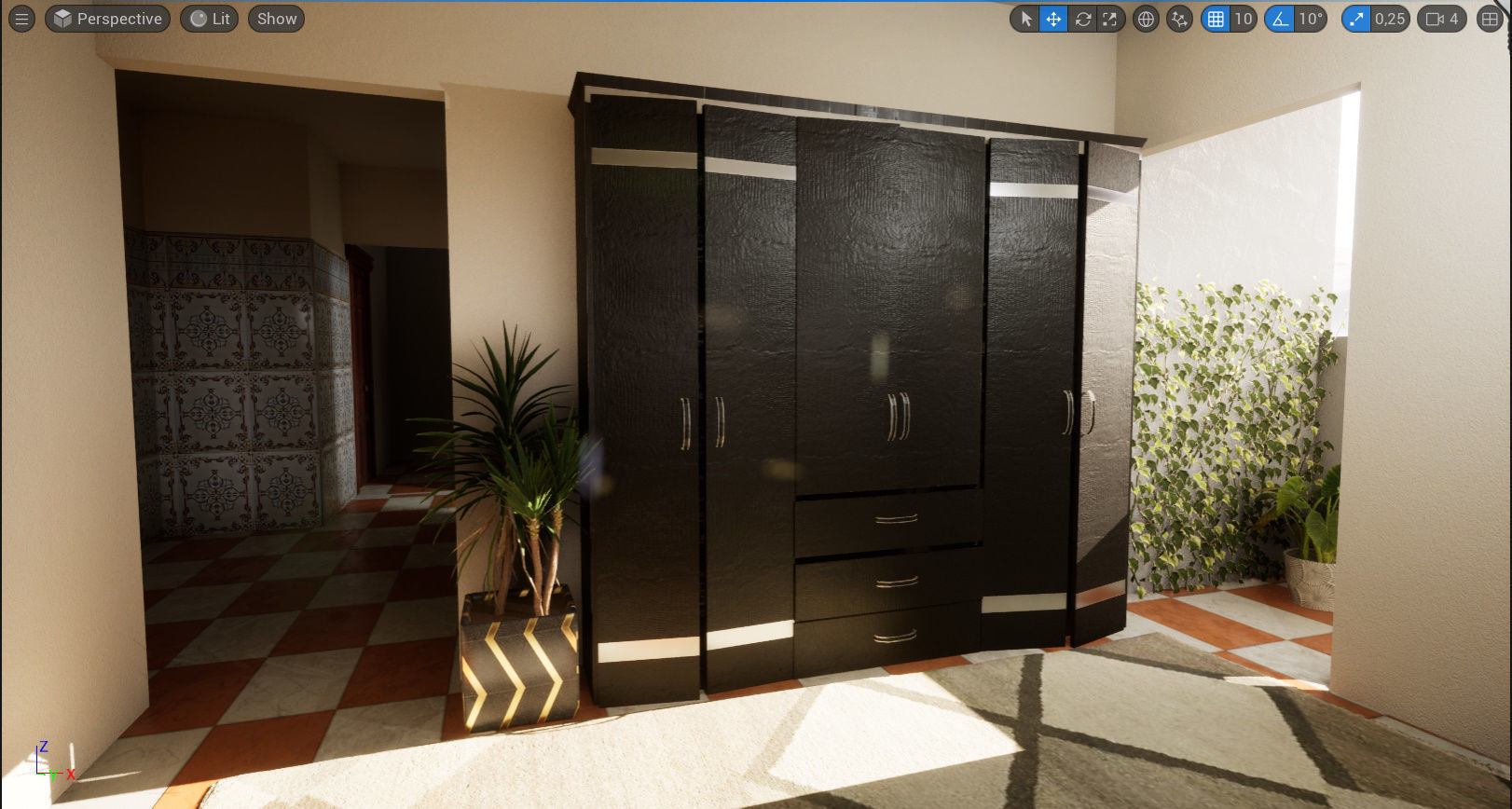 3D model Armoire Croco Leather Cupboard 3D Model FBX STL Bend file VR ...