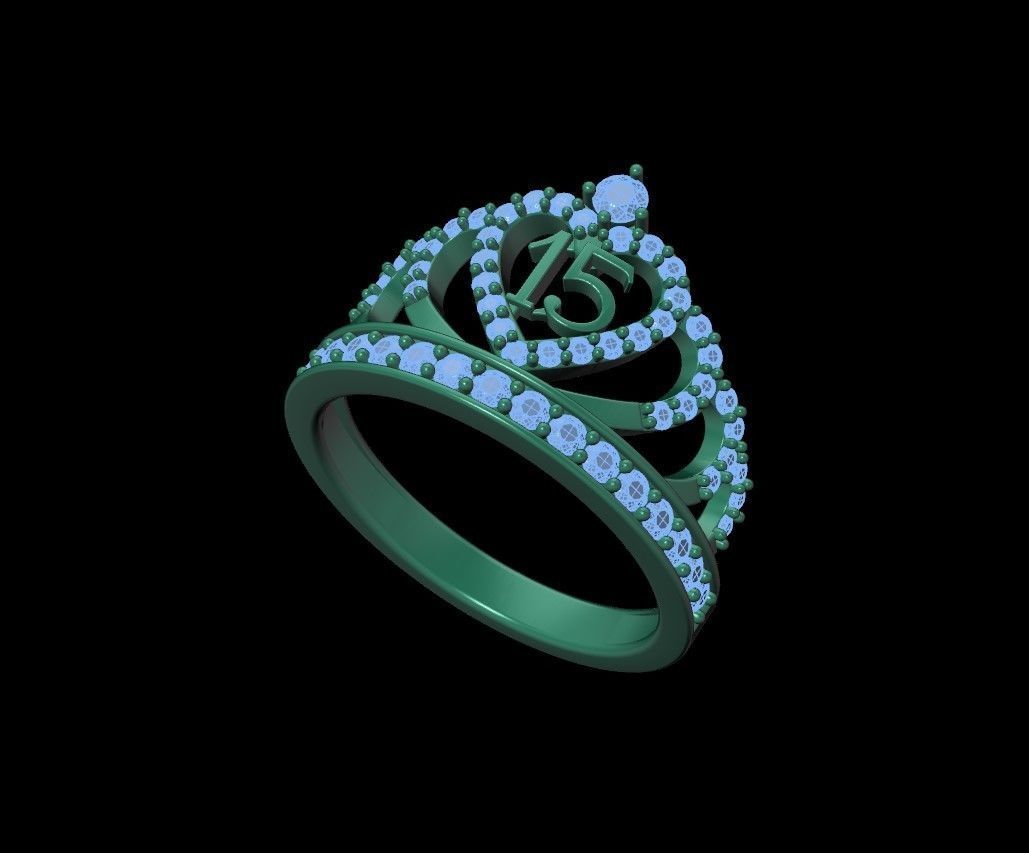 crown ring 15 3D model 3D printable | CGTrader