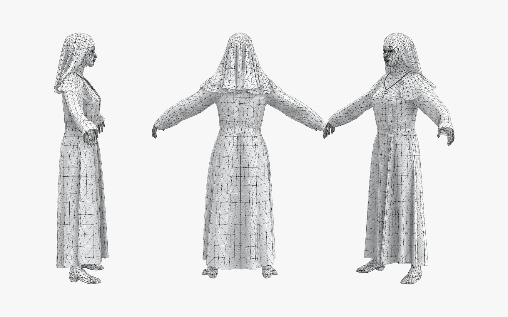 3D model Nun sister VR / AR / low-poly | CGTrader