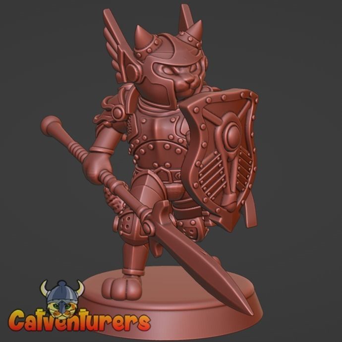 Paladin Cat Figure 3D model 3D printable | CGTrader