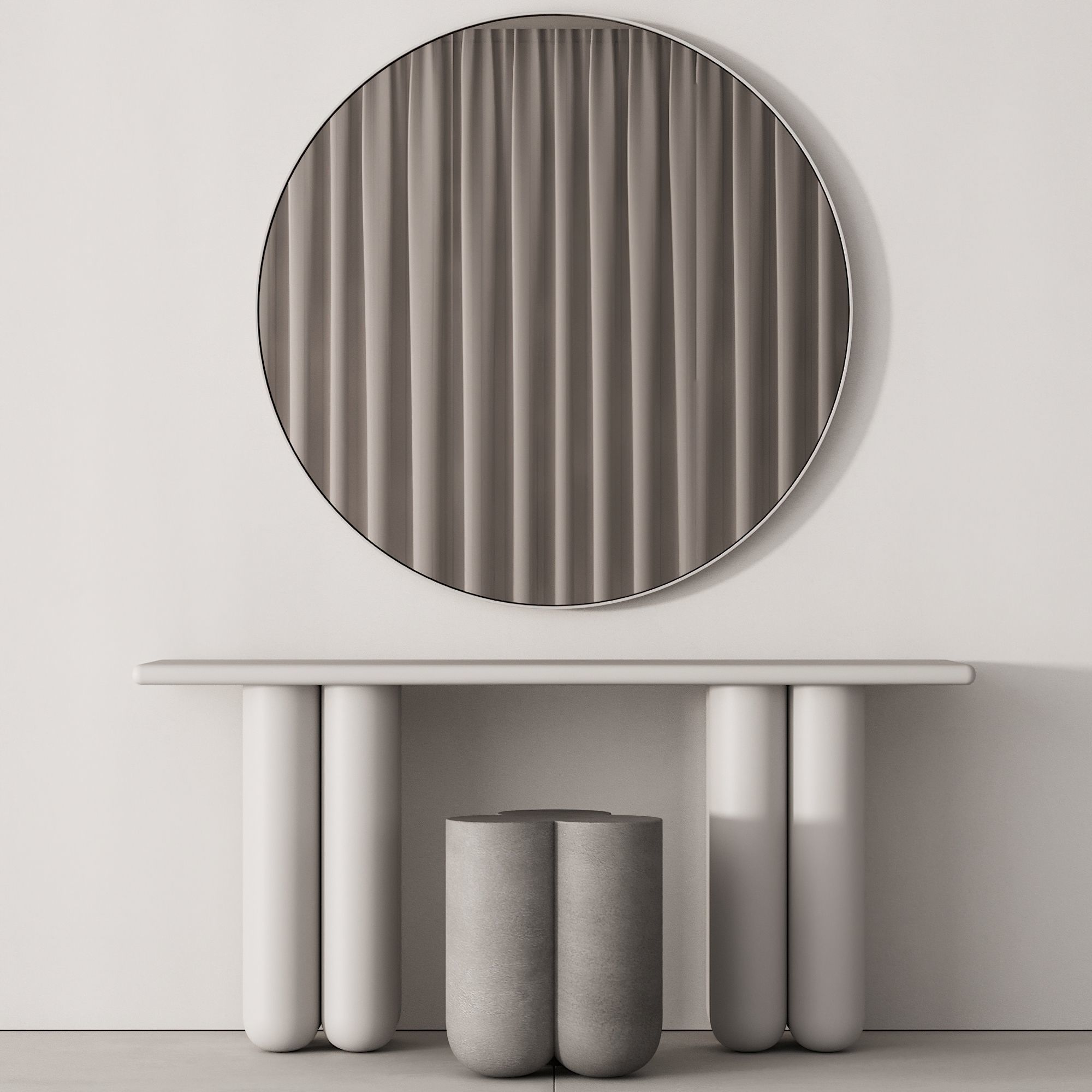 222 vanity dressing table 02 minimal round edges 01 3D model | CGTrader