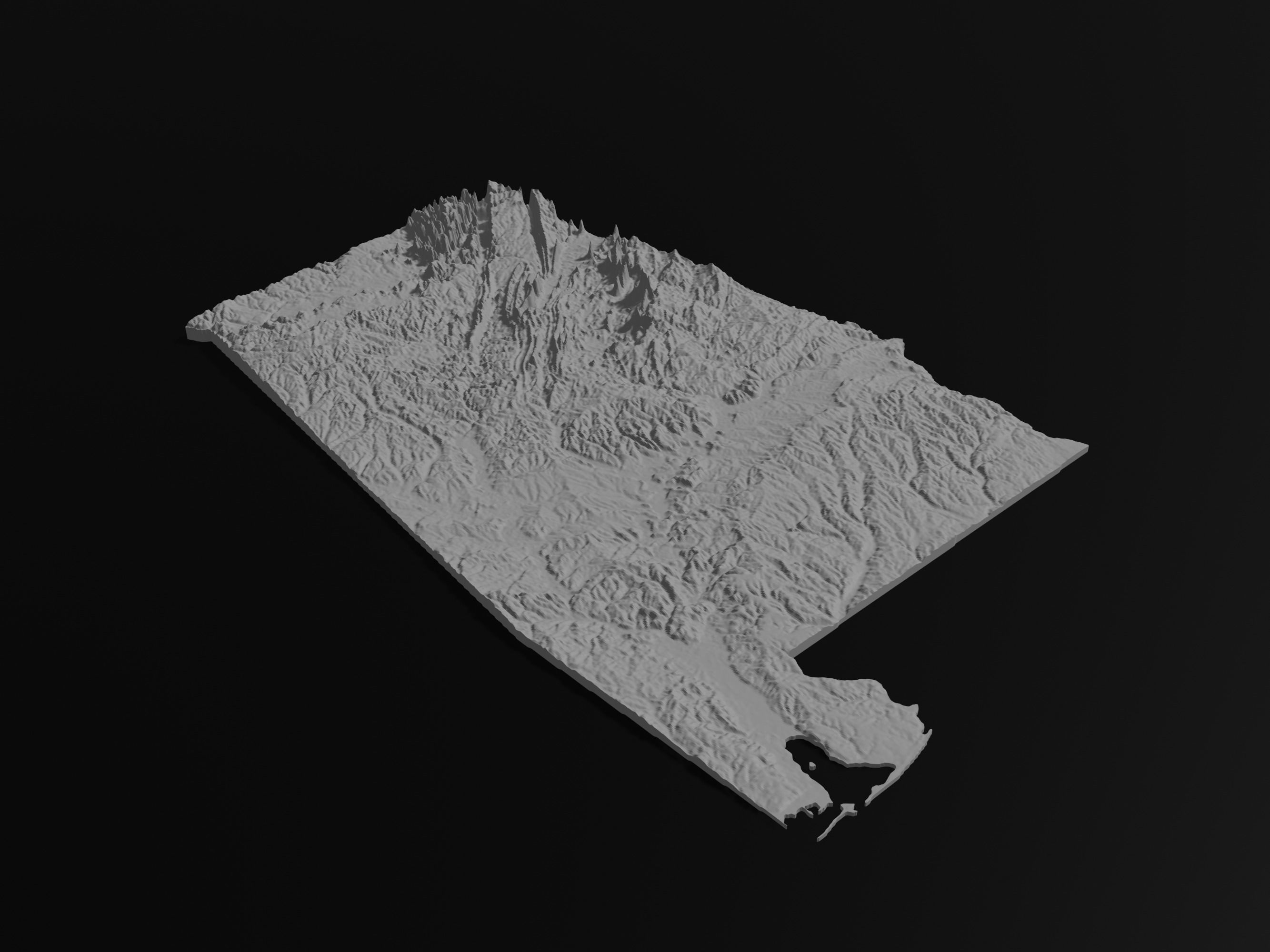 3D Map Model of the State of Alabama 3D print model 3D model 3D ...