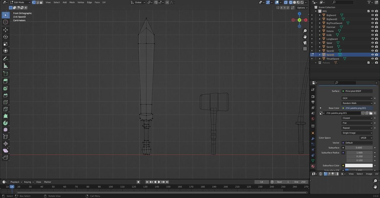 3D model Low Poly Weapons RPG Swords VR / AR / low-poly | CGTrader