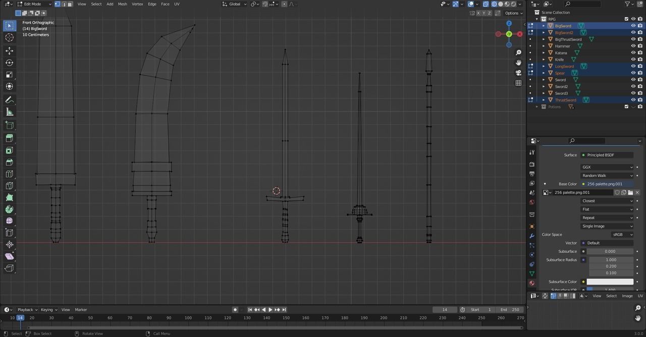 3D model Low Poly Weapons RPG Swords VR / AR / low-poly | CGTrader
