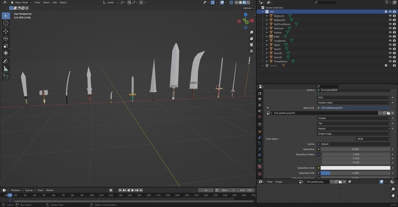 3D model Low Poly Weapons RPG Swords VR / AR / low-poly | CGTrader