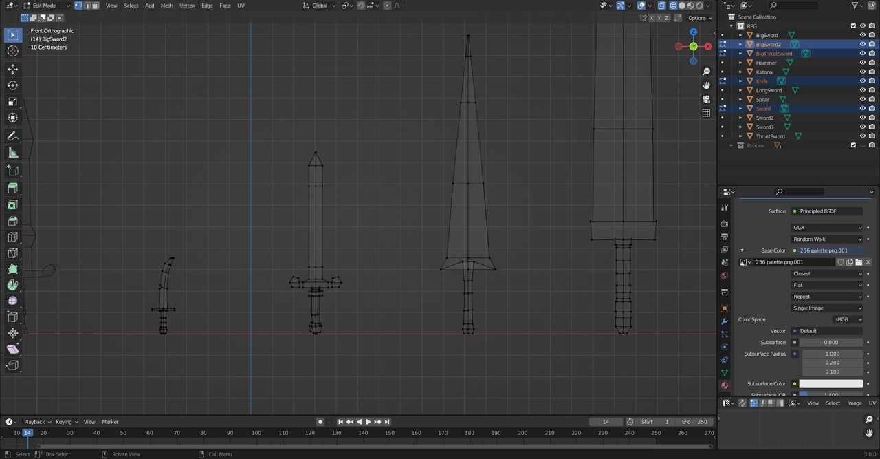 3D model Low Poly Weapons RPG Swords VR / AR / low-poly | CGTrader