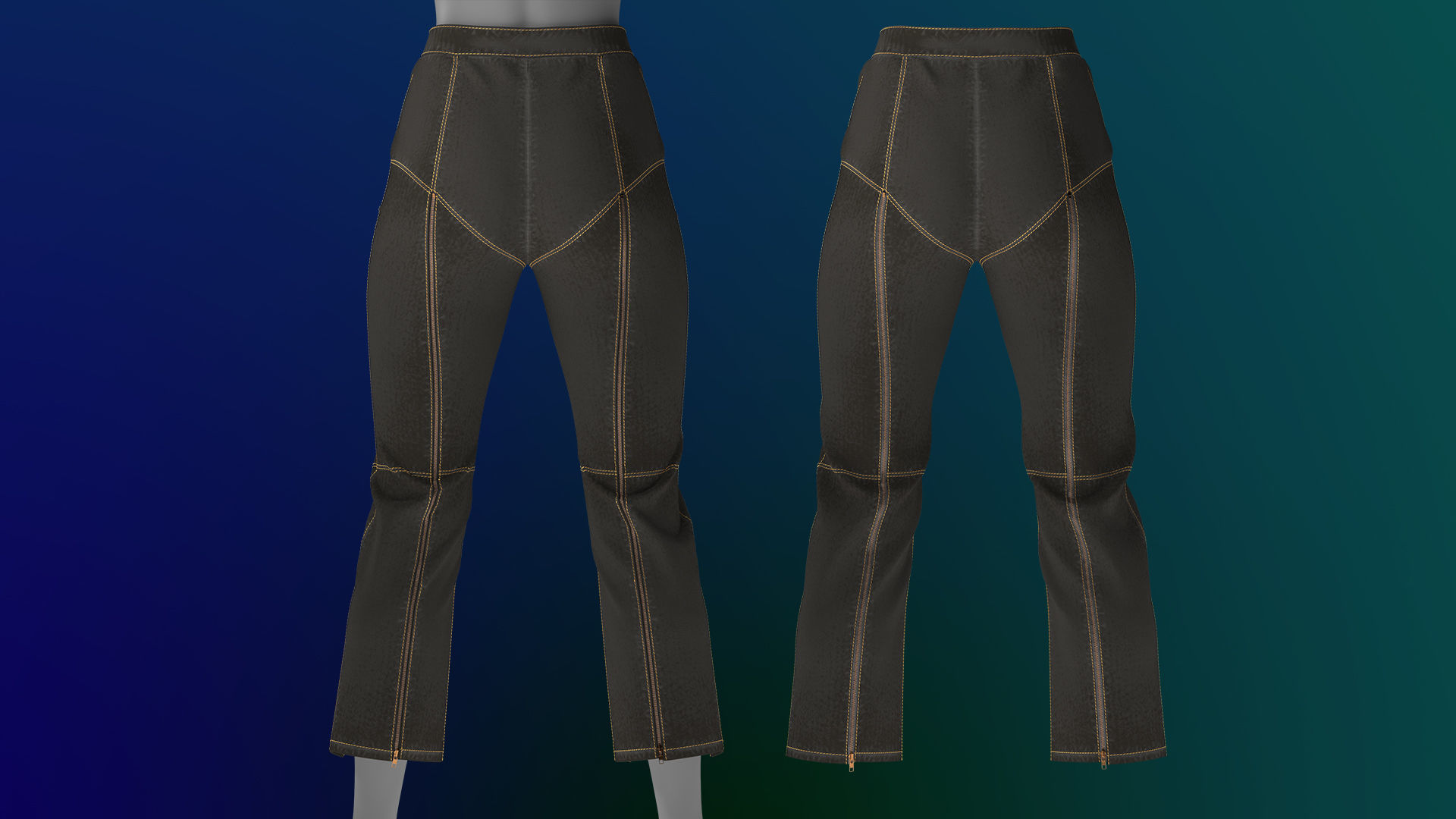 Zipper Detailed Jeans Fitted to Gen8 Body Mesh 3D model | CGTrader