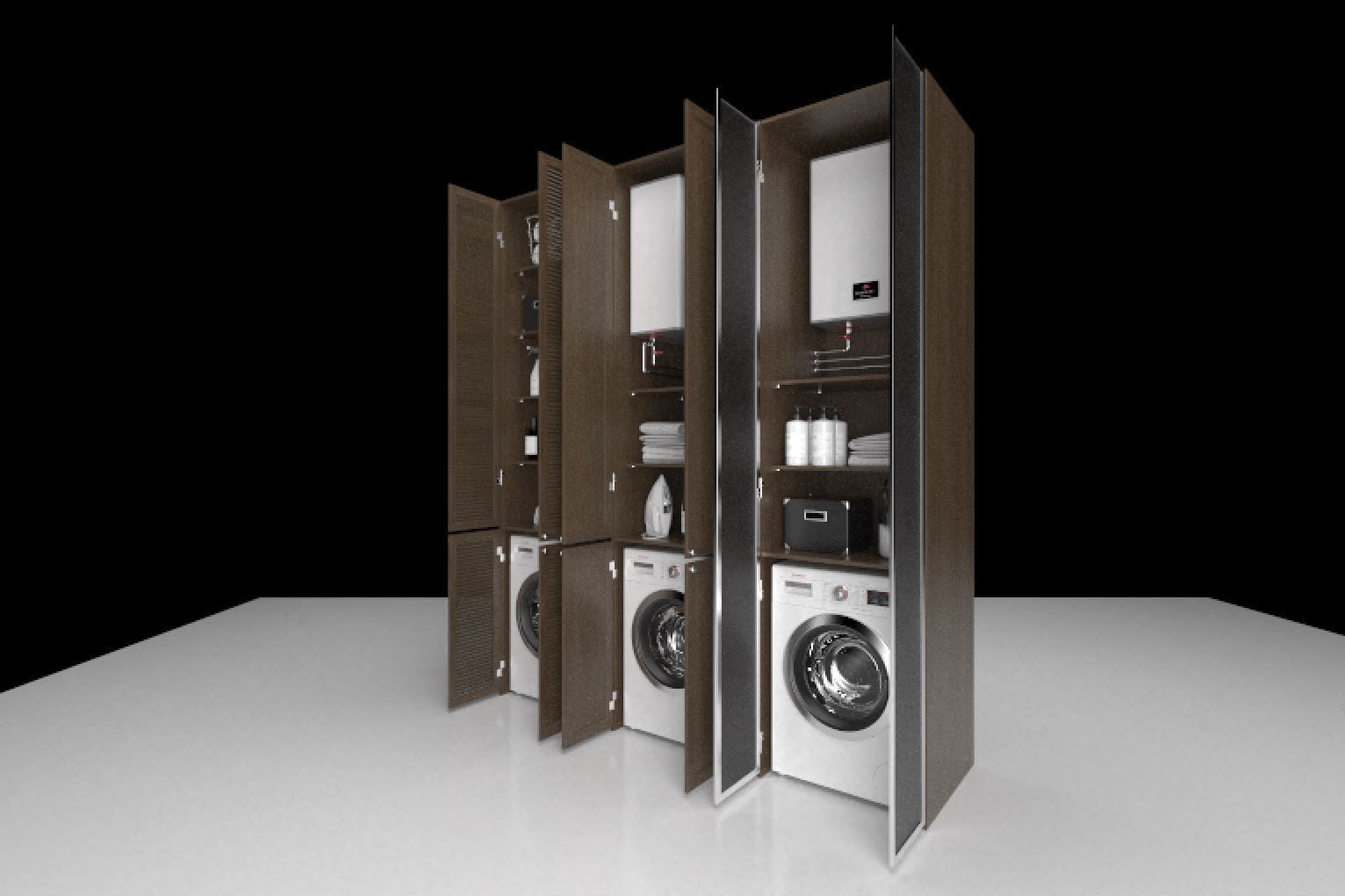 Laundry decor washing machine washing set 3D model | CGTrader