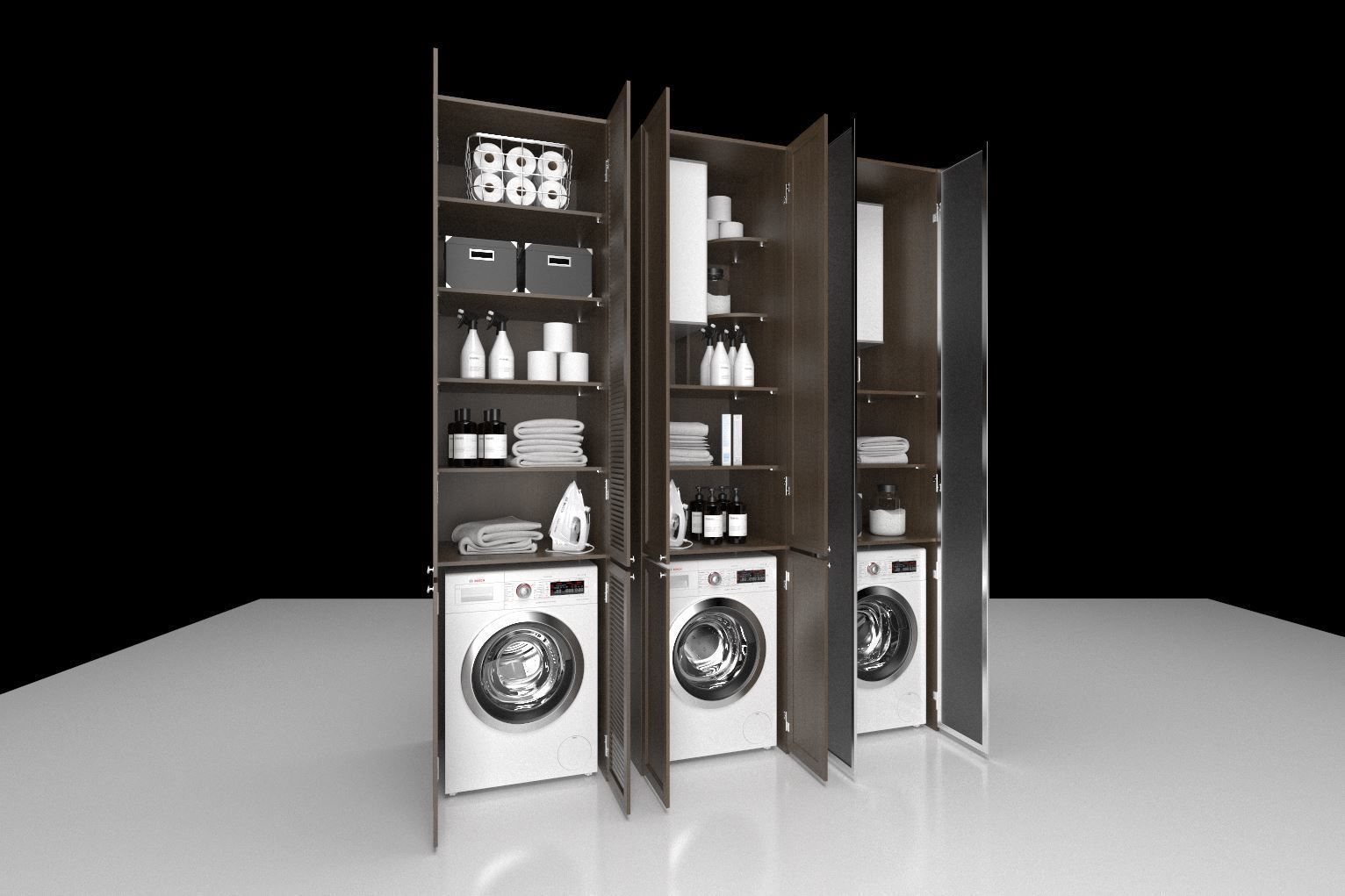 Laundry decor washing machine washing set 3D model | CGTrader