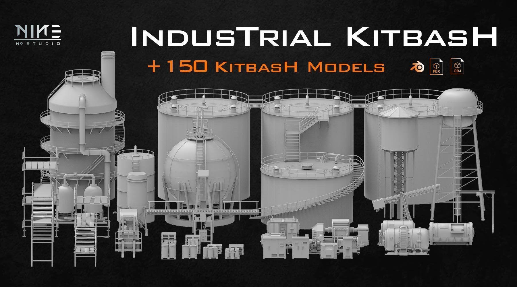 Industrial Kitbash 3D model | CGTrader