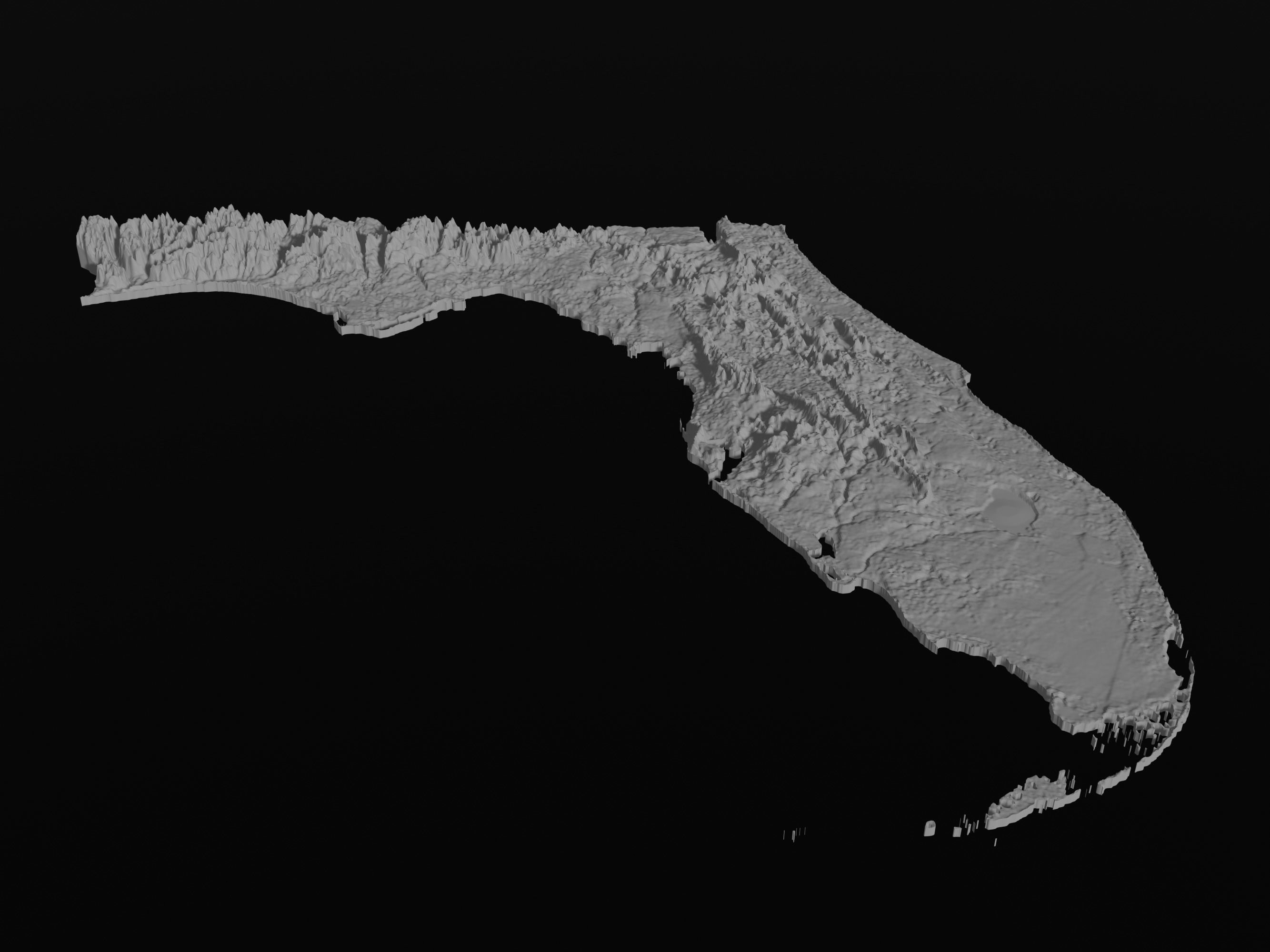 3D Map Model of the State of Florida 3D print model 3D model 3D ...