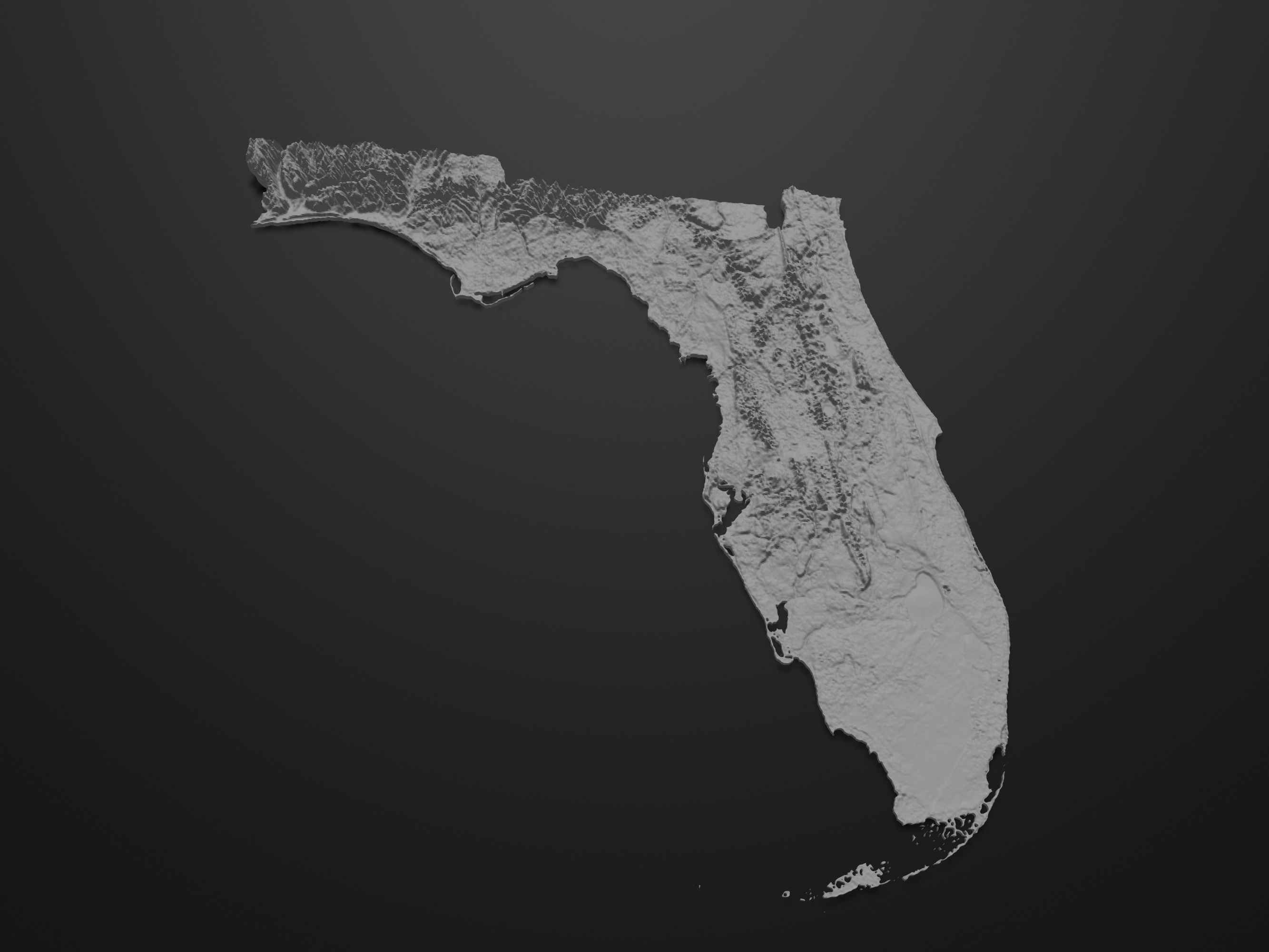 3D Map Model of the State of Florida 3D print model 3D model 3D ...