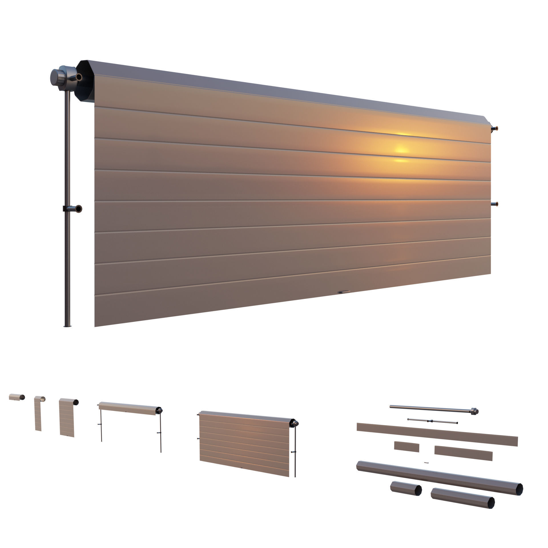 3D model Roll Up Gate with Setbuild Options VR / AR / low-poly | CGTrader