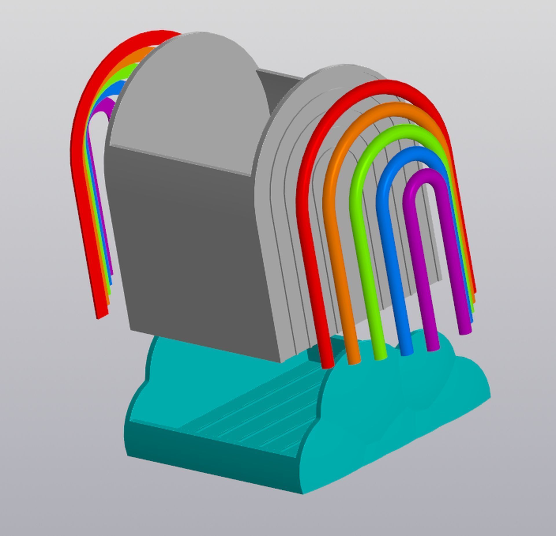 Multicolor Rainbow and Cloud Planter 3D model 3D printable | CGTrader