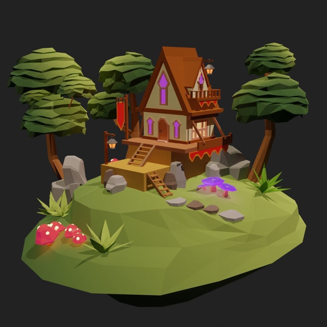 3D model Fairy House 002 VR / AR / low-poly | CGTrader
