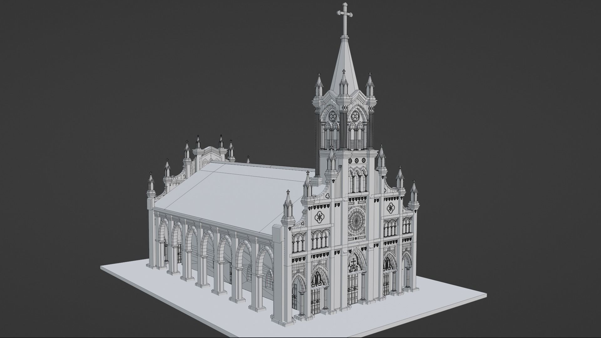 3D model Cathedral church VR / AR / low-poly | CGTrader