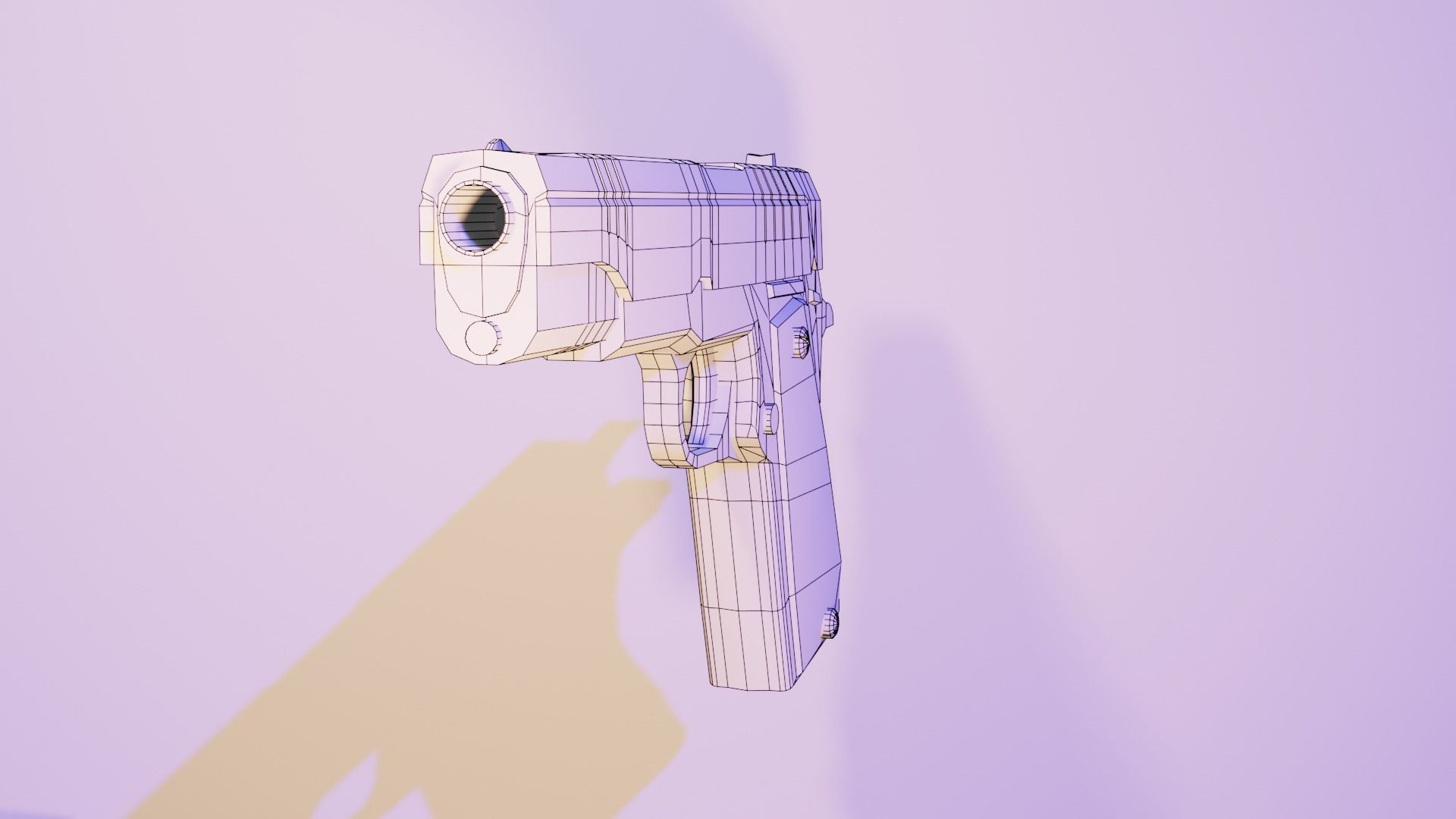 3D model Low Poly Pistol with attachments VR / AR / low-poly | CGTrader
