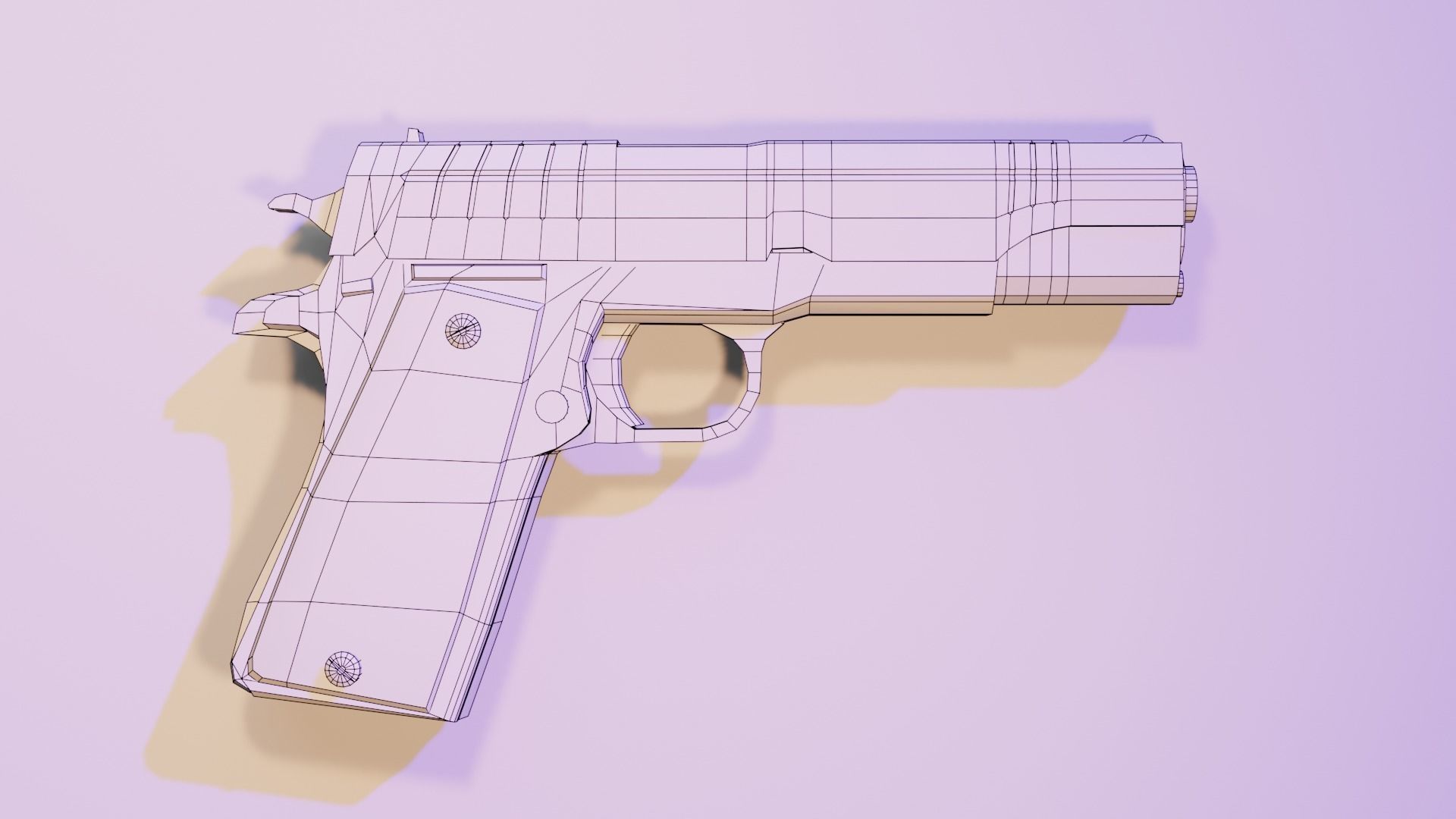 3D model Low Poly Pistol with attachments VR / AR / low-poly | CGTrader