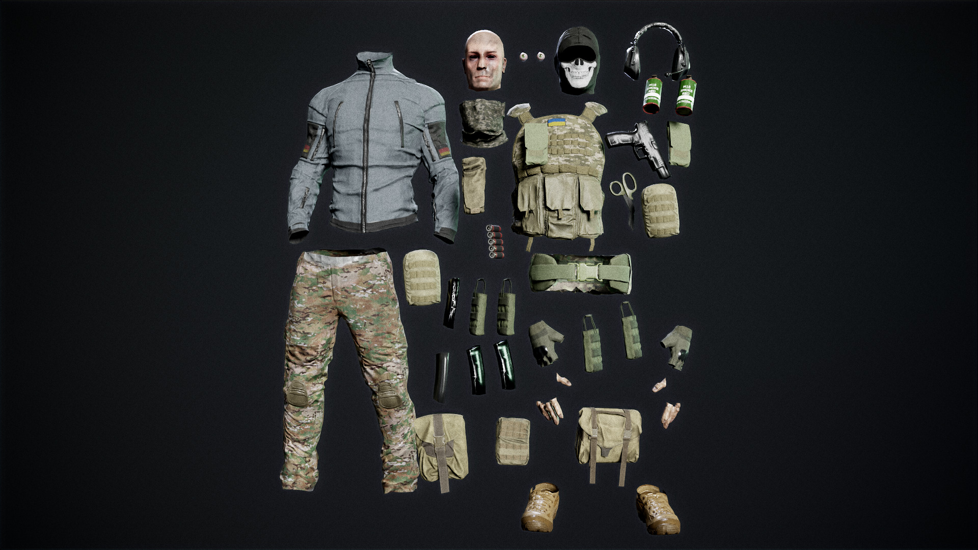 3D model Soldier GAME READY Low-poly 3D model csgo skins for ukraine VR ...