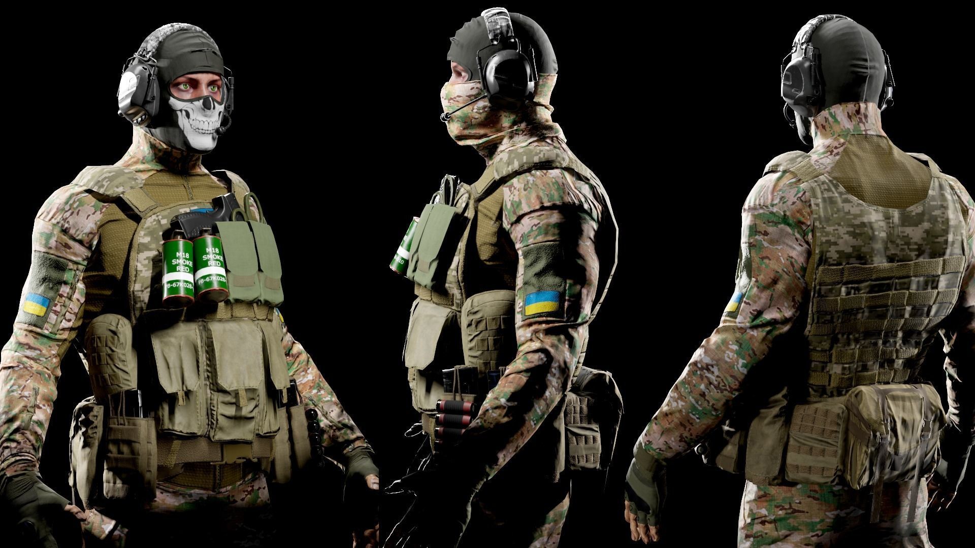 3D model Soldier GAME READY Low-poly 3D model csgo skins for ukraine VR ...