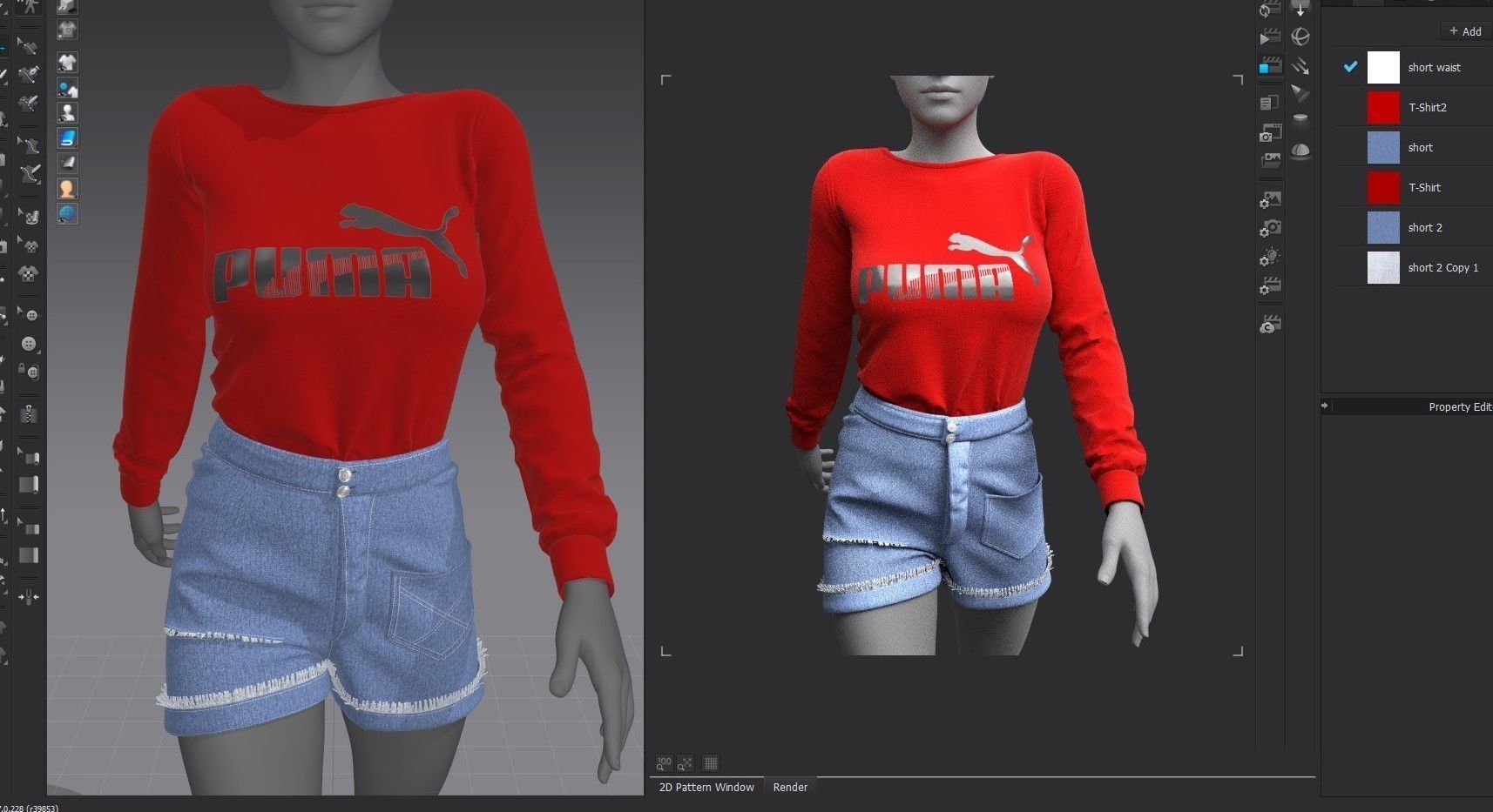 Sports Wear Puma in Jeans N3 32 CLO3D ZPRJ FBX OBJ MTL 3D model | CGTrader