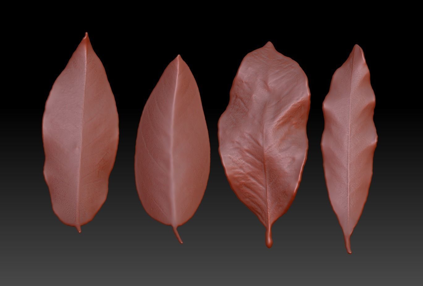 Autumn leaves Leaf sculpture ZBrush Leaf Brush realistic 3D model 3D ...