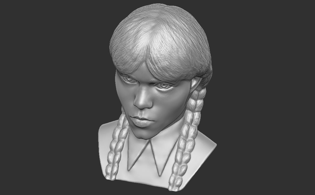 Wednesday Addams bust for 3D printing 3D model 3D printable | CGTrader