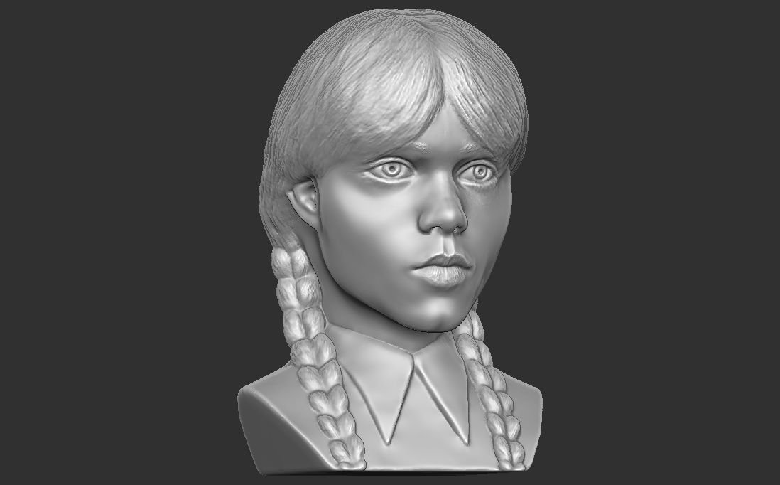 Wednesday Addams bust for 3D printing 3D model 3D printable | CGTrader