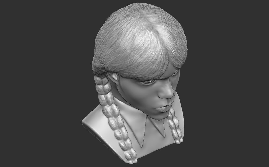 Wednesday Addams bust for 3D printing 3D model 3D printable | CGTrader