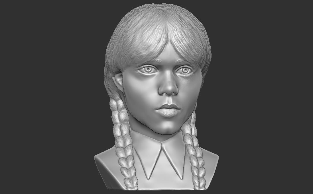 Wednesday Addams bust for 3D printing 3D model 3D printable | CGTrader