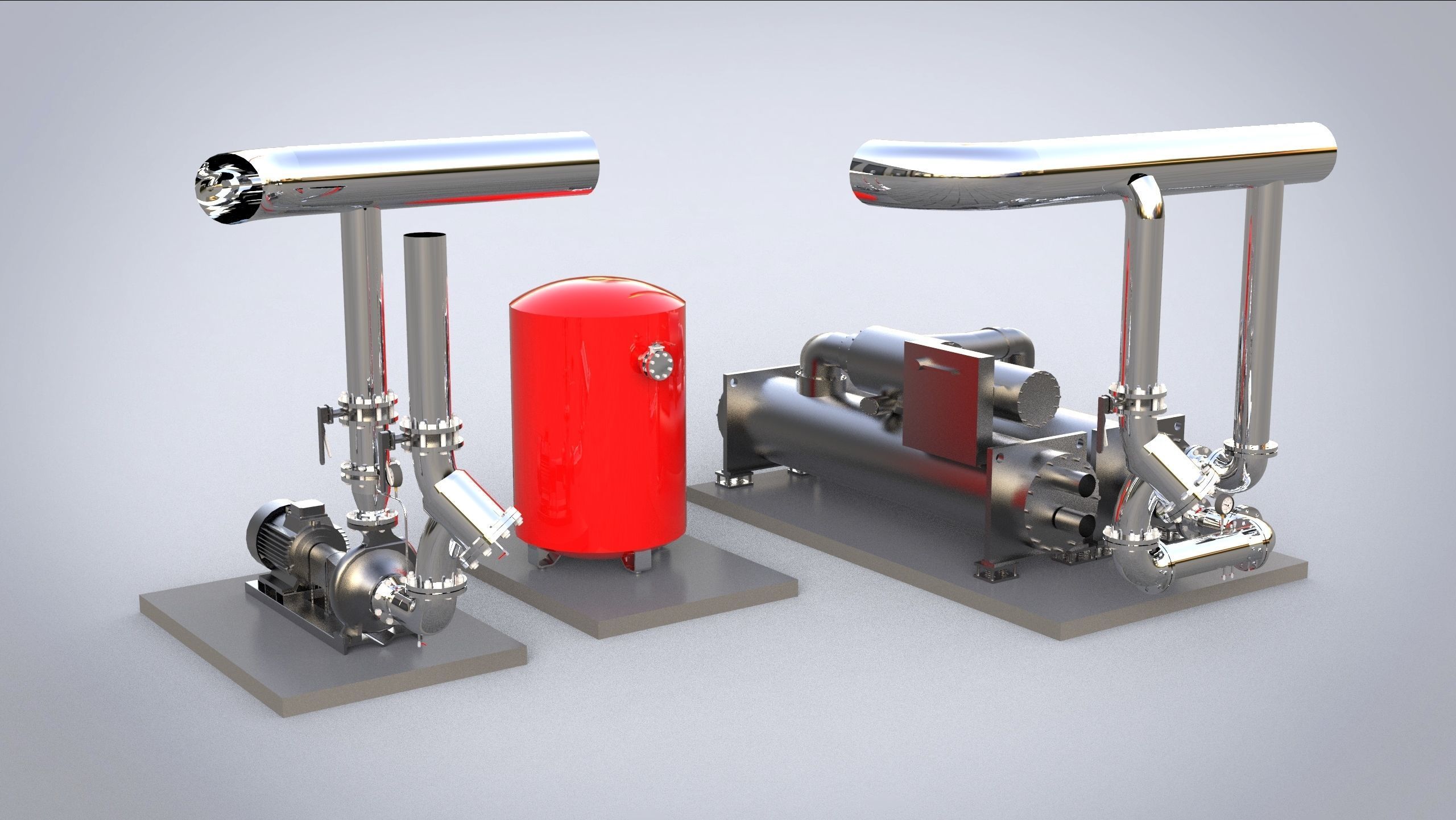 Equipment for pumping units compressors tanks heat exchangers 3D model ...