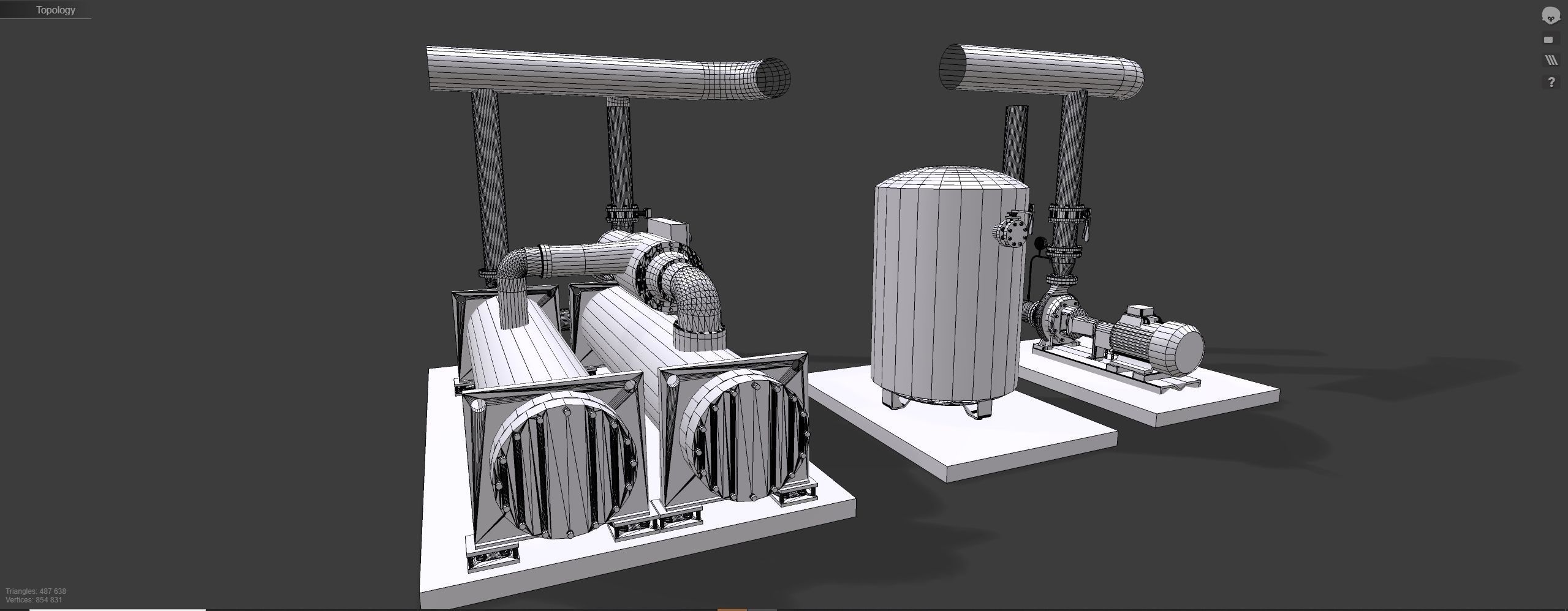 Equipment for pumping units compressors tanks heat exchangers 3D model ...