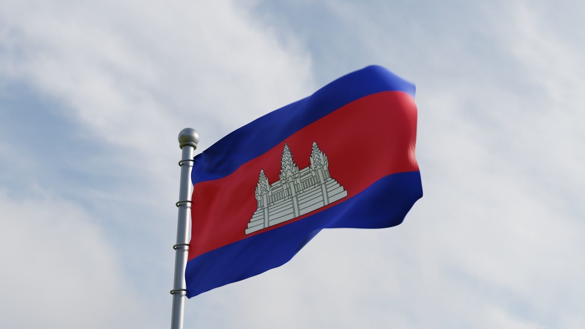 Animated Cambodia Flags 3D model animated | CGTrader