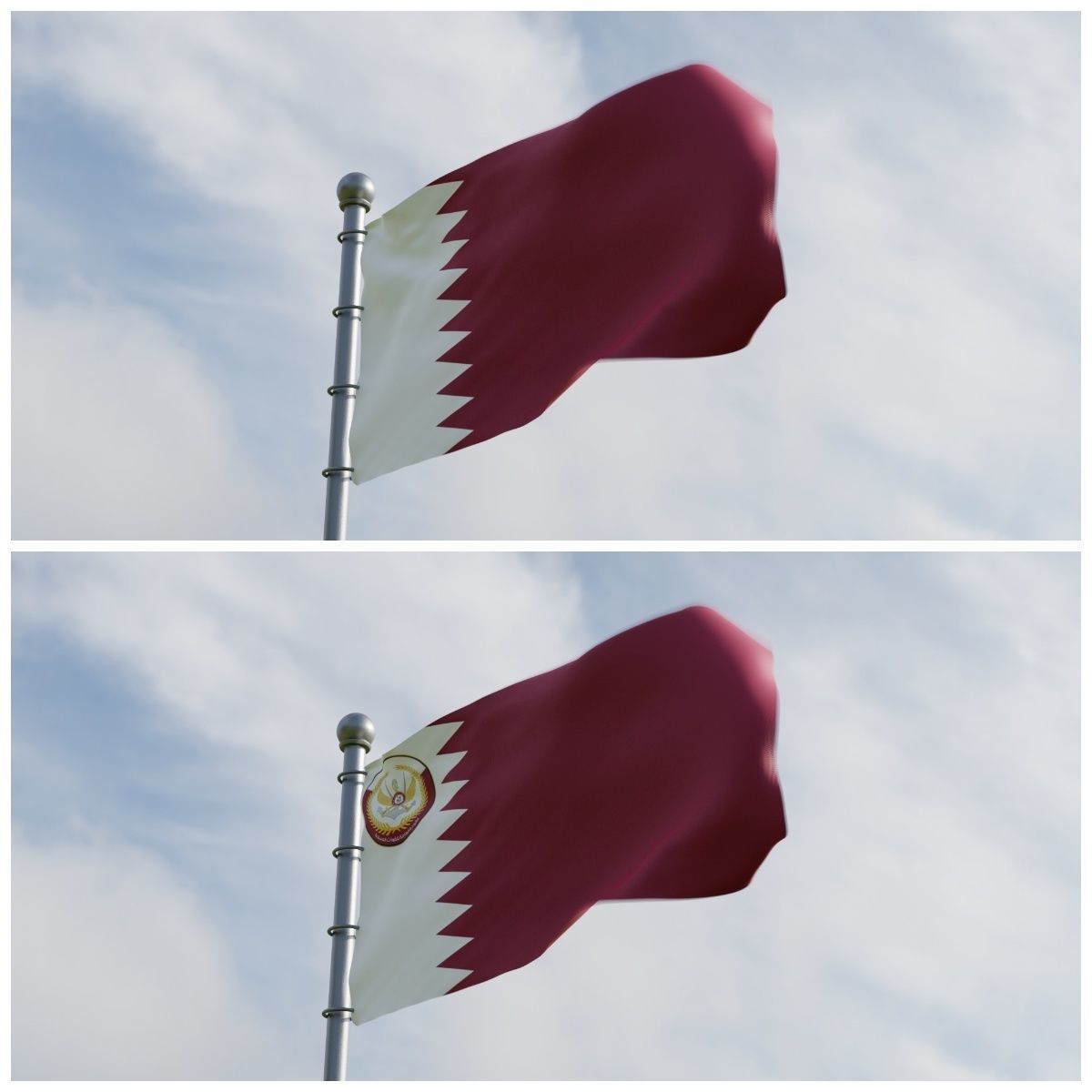Animated Qatar Flags 3D model animated | CGTrader