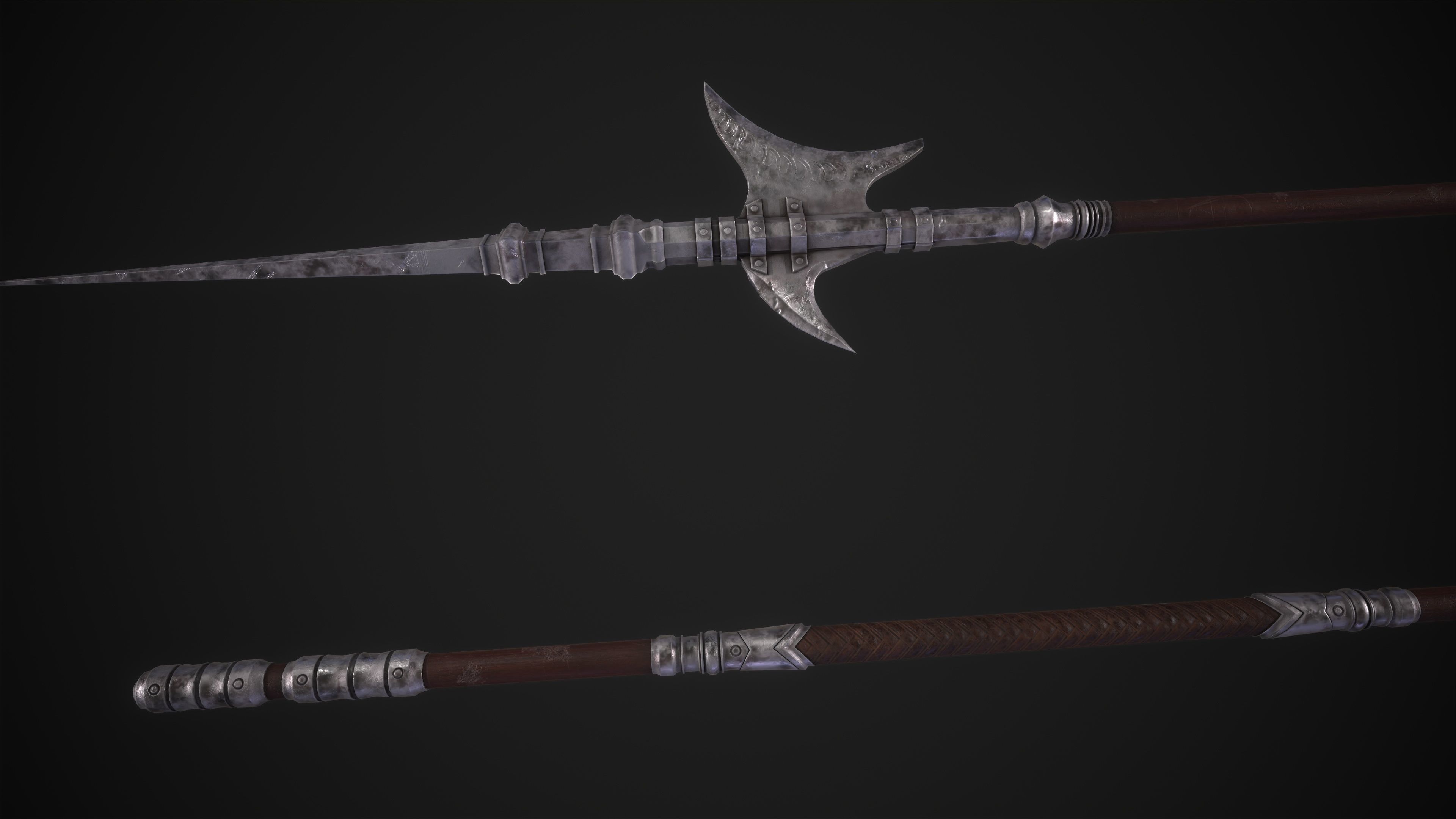 3D model Medieval Halberd Melee Weapon VR / AR / low-poly | CGTrader