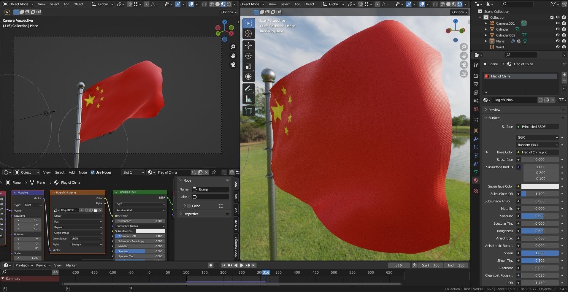 Animated China Flags 3D model animated | CGTrader