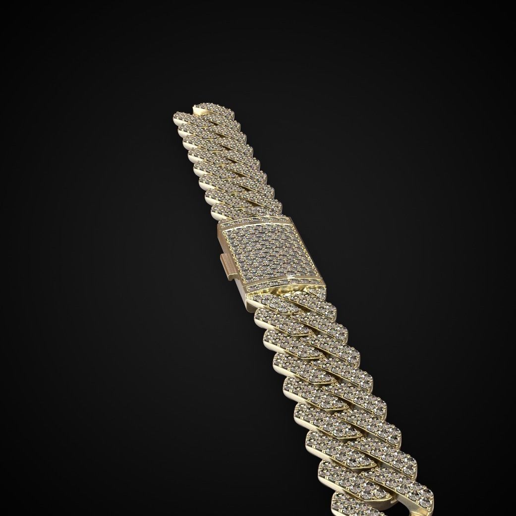solid cuban link bracelete with lock 3D model 3D printable | CGTrader